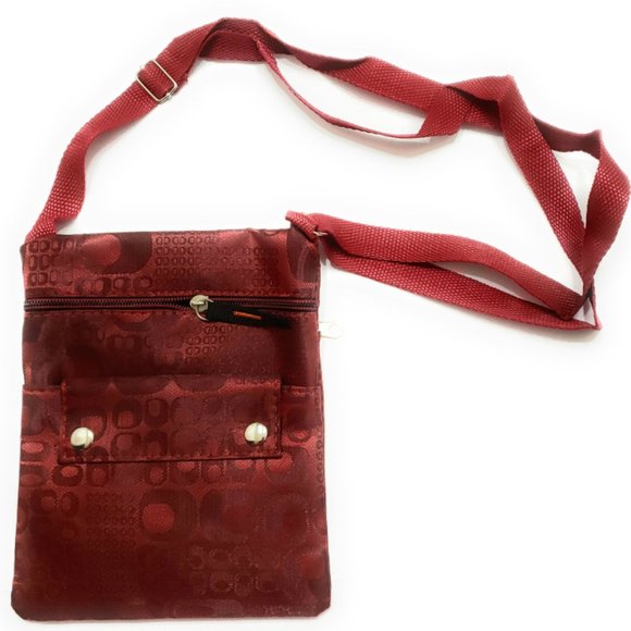 Bags | Colorful Fun O Print Multi Pocket Red Cross Body Bag | Poshmark